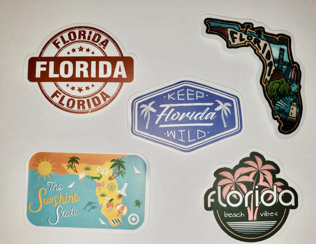 Florida State Stickers Pack Bundle A Travel Laptop Notebook Phone ...