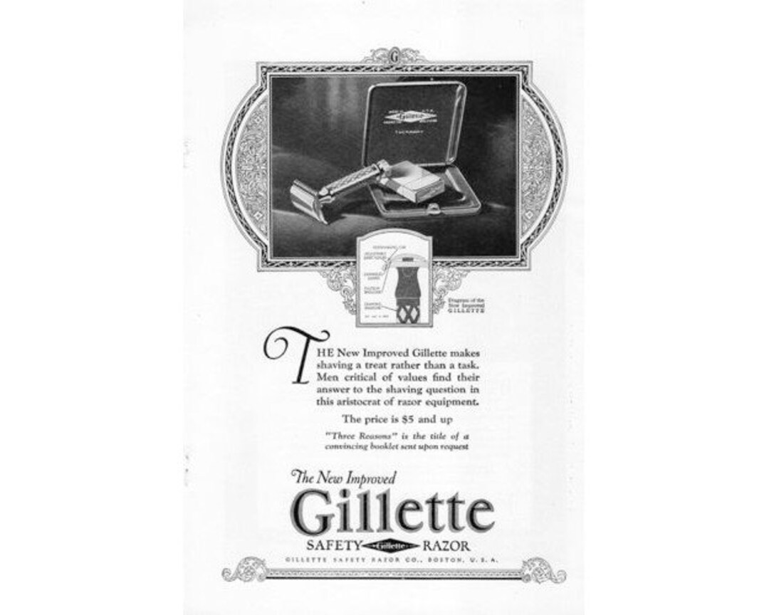 Instant Download Printable Art, Gillette Safety Razor, Gillette Razor ...