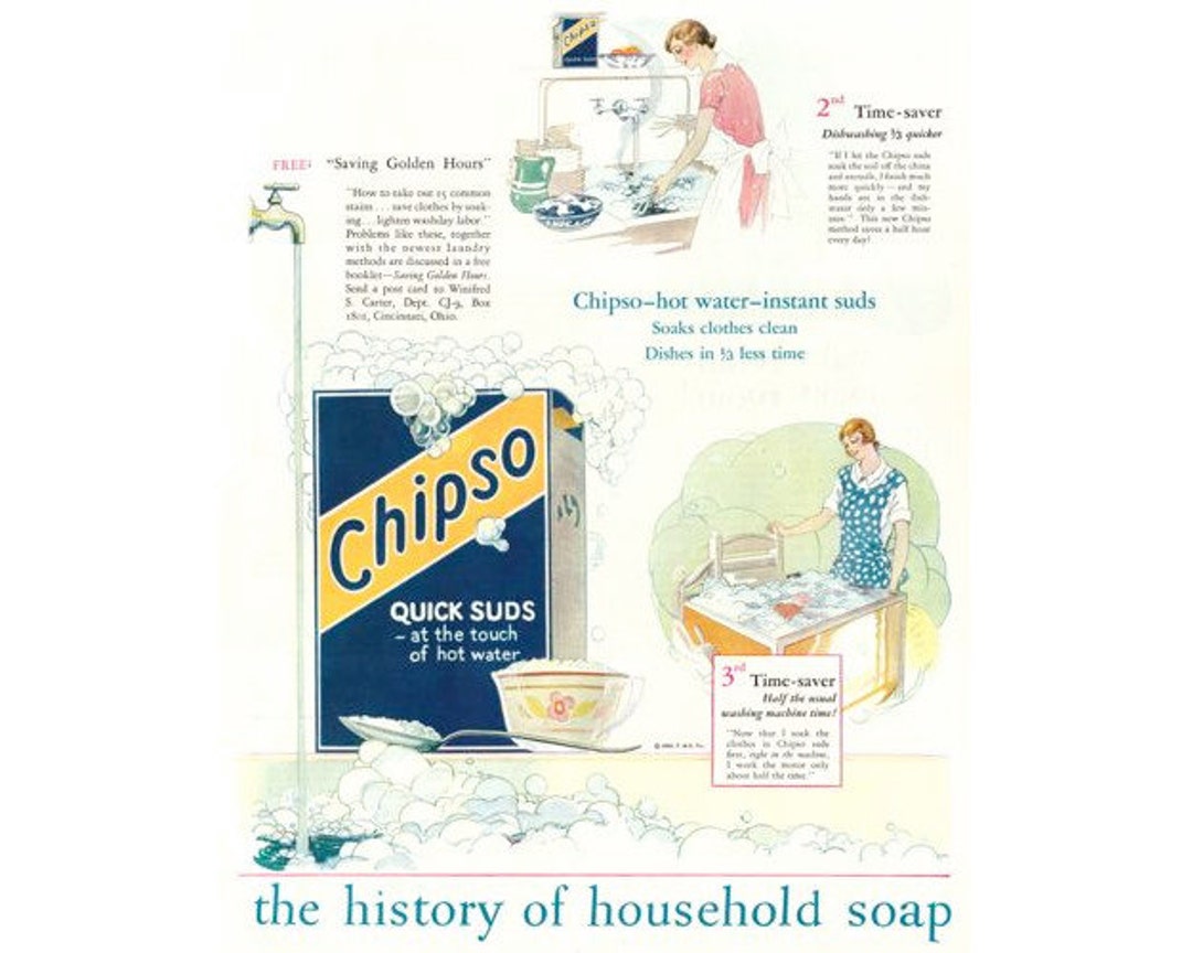 Instant Download Printable Art, Chipso Soap, Soap Ads, Laundry Room ...