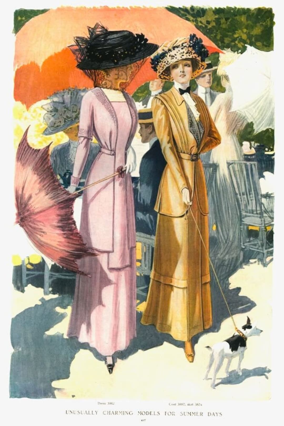 Edwardian Era Fashion Plate Illustration Full Color | Instant Download ...