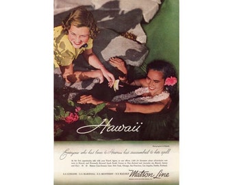 Instant Download Printable Art, Hawaii Vacation Matson Cruise Lines ...