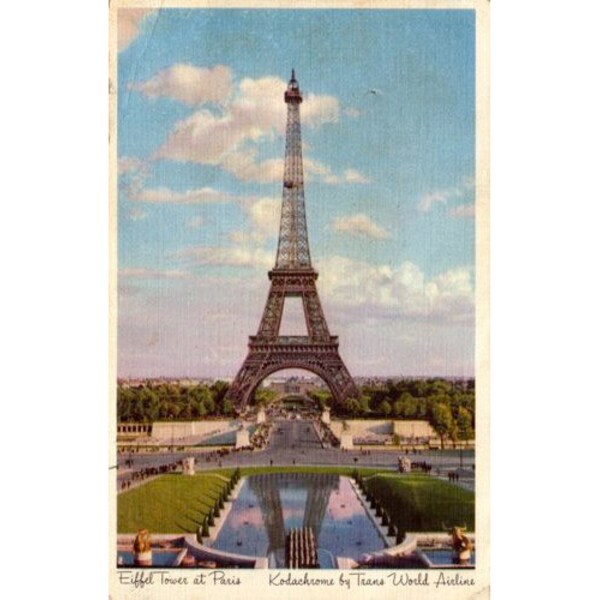 Old Postcard Eiffel Tower - Etsy