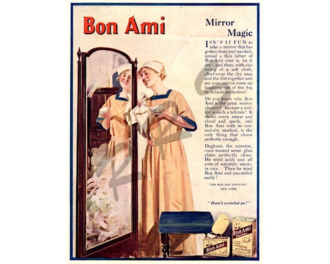 Instant Download Printable Art, Bon Ami, Soap Ads, Mirror, Color ...