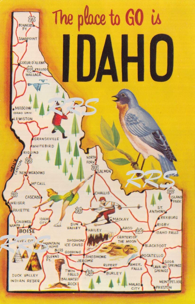 Old Idaho | Greetings From | Big Letter | Vintage Postcard Instant ...