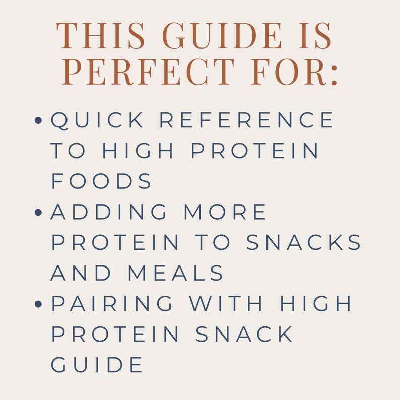 High Protein Foods List, Dietitian-created Cheat Sheet (PDF) - Etsy