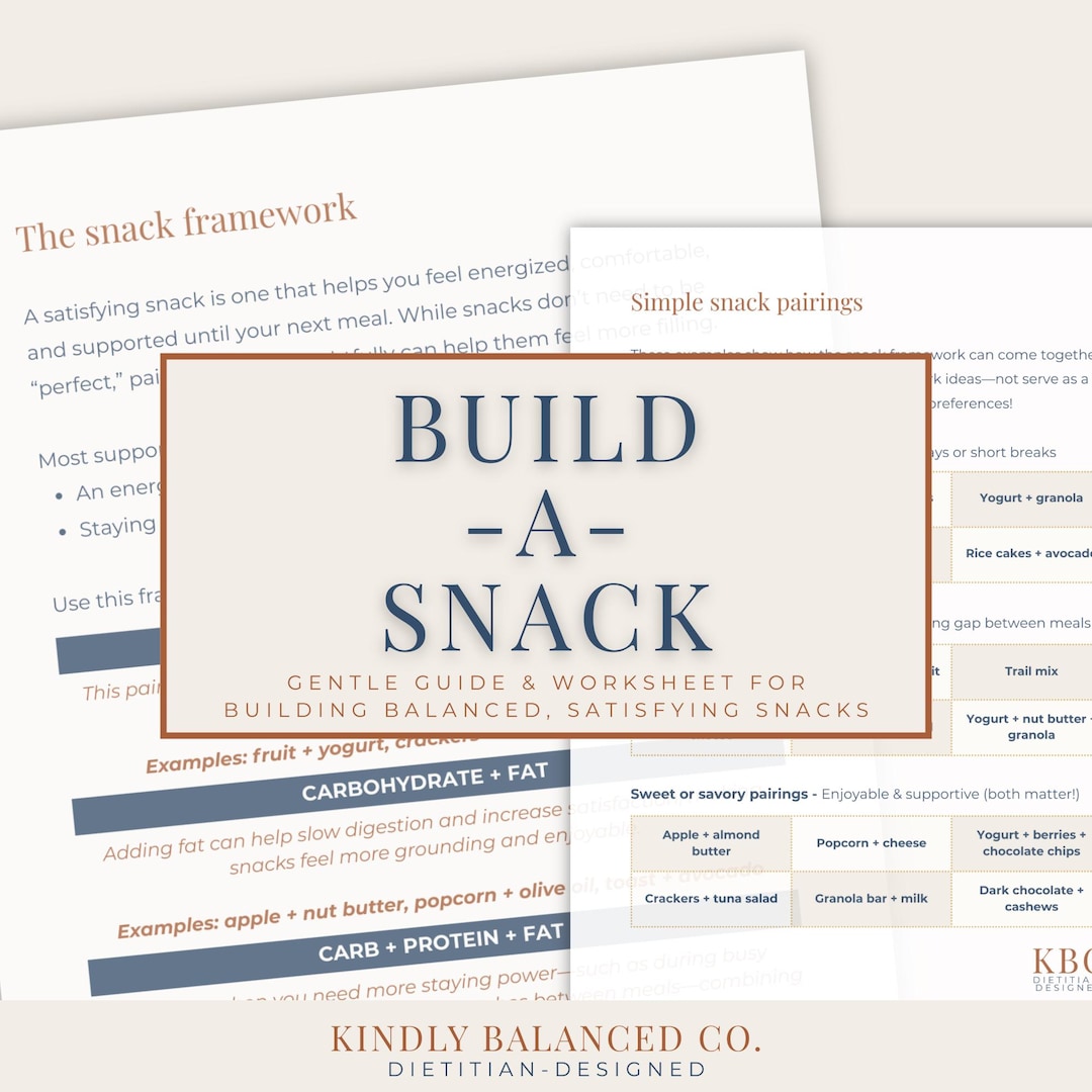 Build-a-snack Guide | Balanced Snack Ideas & Worksheet | Healthy Snack ...