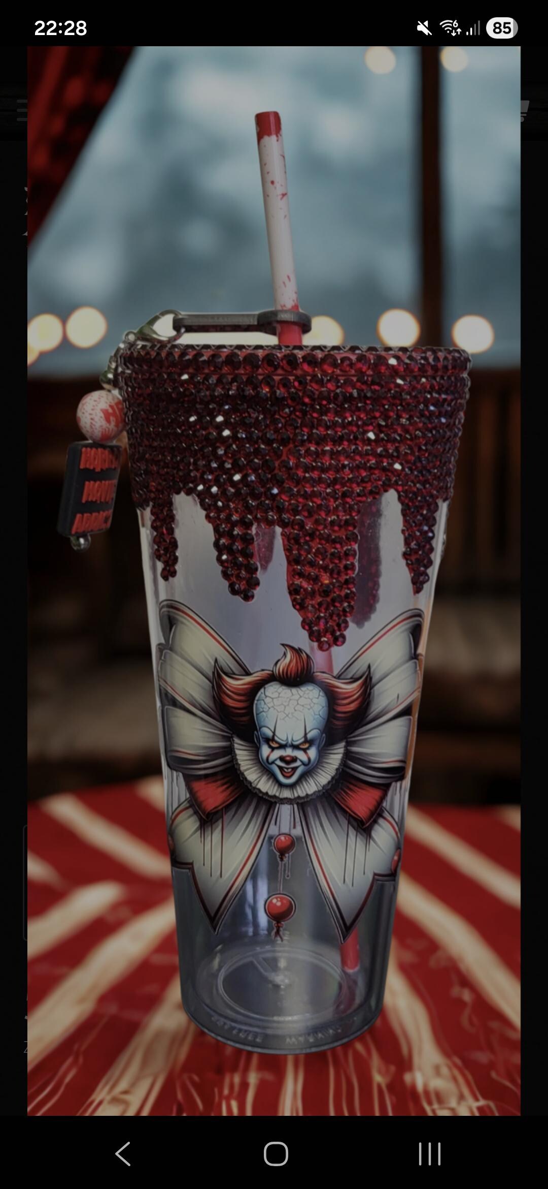 Pennywise Horror Tumbler • Bling Red Rhinestone Cup • IT Clown Mug ...