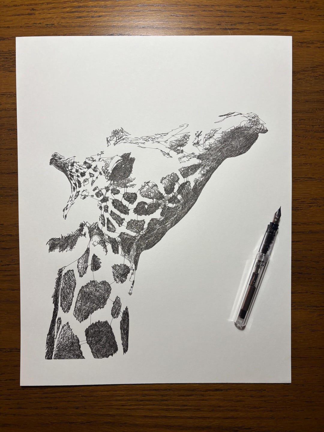 Giraffe Ink Sketch, Ink Drawing, Giraffe Art, Nature Inspired ...