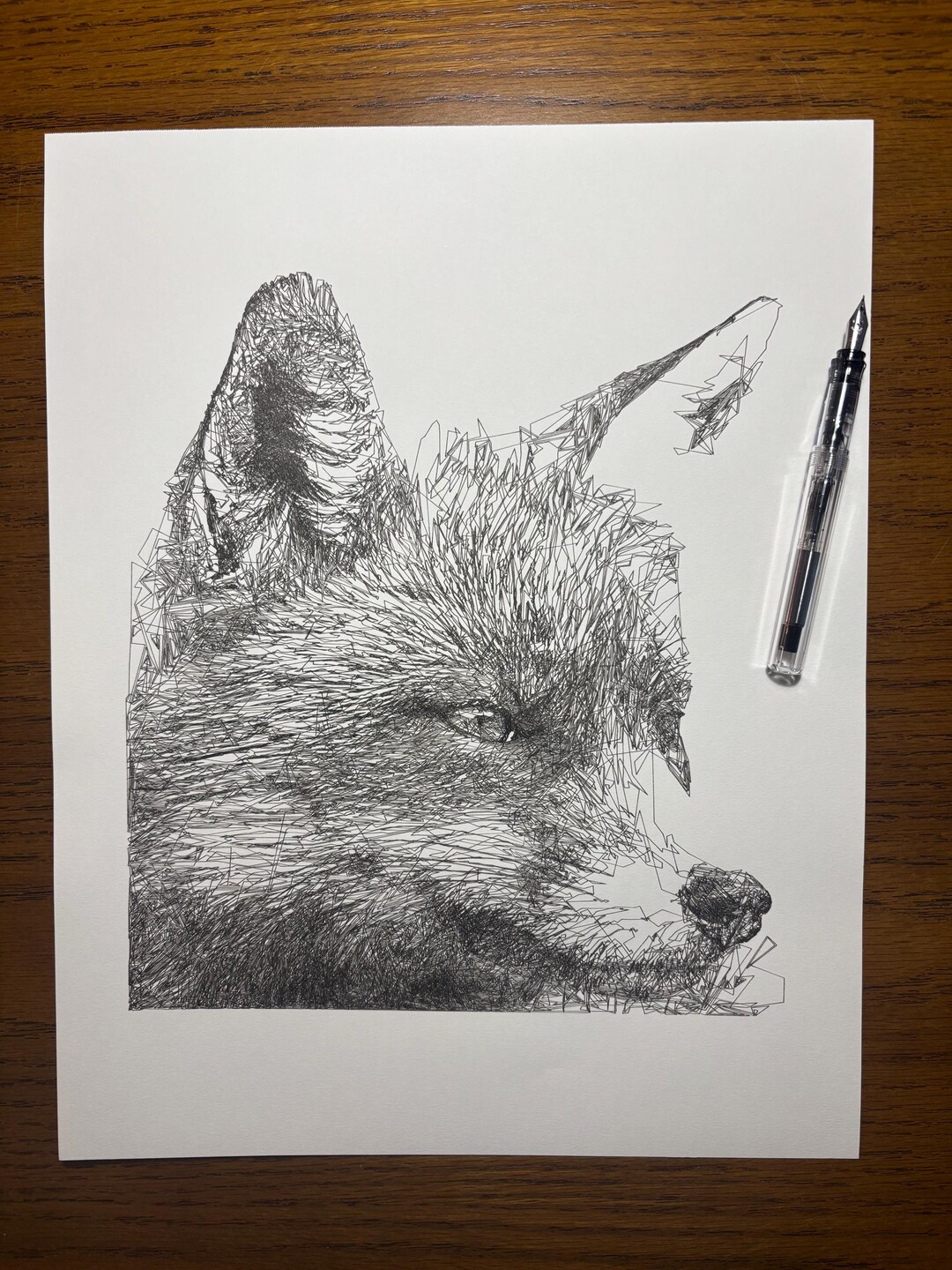 Fox Wall Art, Ink Drawing, Fox Art, Nature Inspired Illustration ...