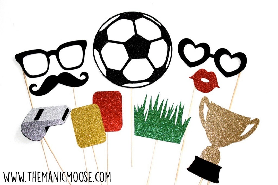 Soccer Photo Booth Prop Set - 10 Piece Set - Birthdays, Weddings ...