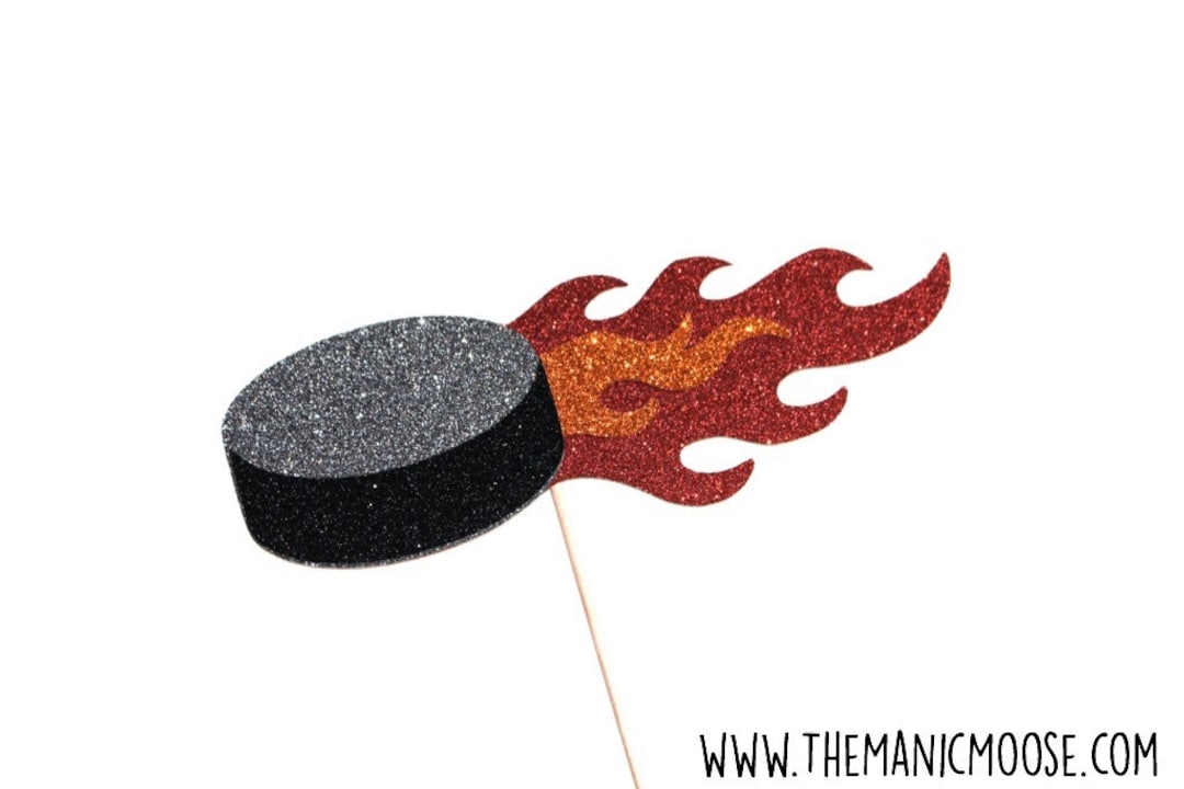 Hockey Puck With Flames Photo Prop - Hockey Photo Booth Props - Choose ...