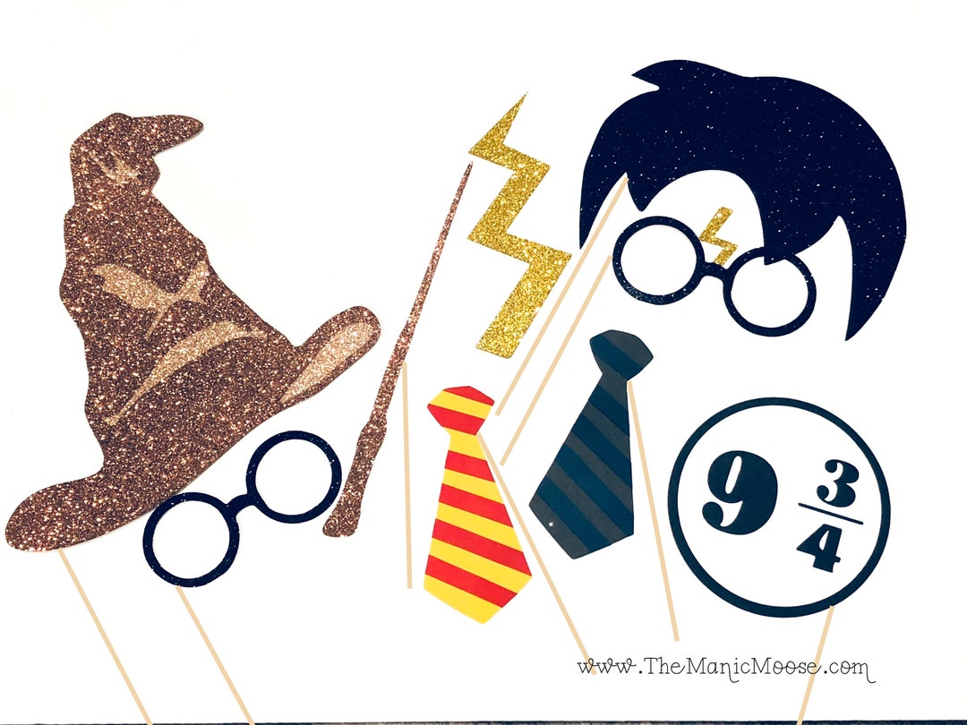 Wizard Photo Booth Props - Set of 9 Props - Glitter Props - Magic ...