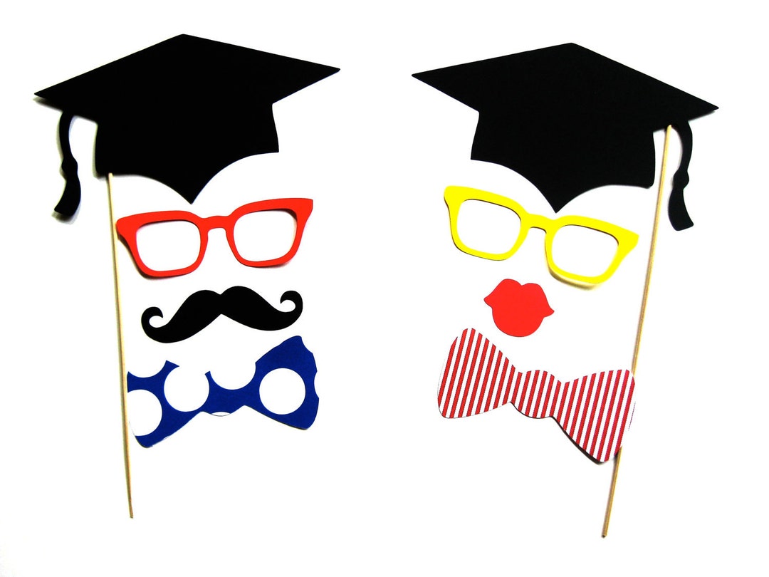 Graduation Party Photo Booth Props - 8 Piece Set - Photobooth Props ...