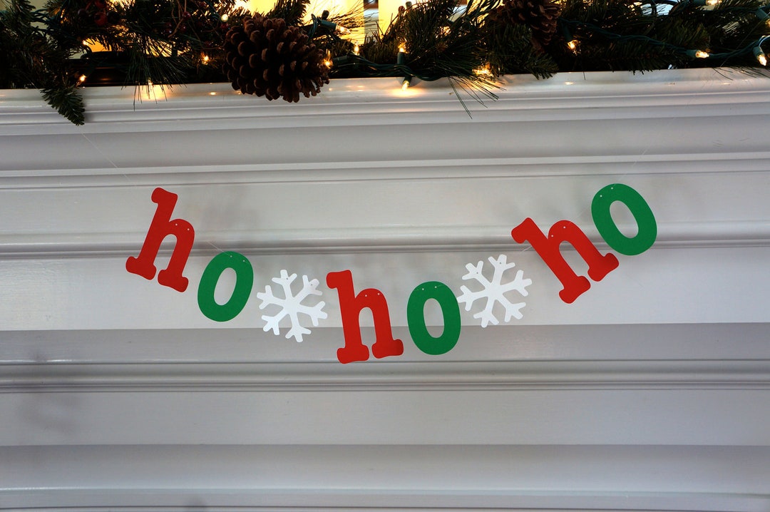 Ho Ho Ho Christmas Banner Photo Booth Props Holiday Garland - Etsy