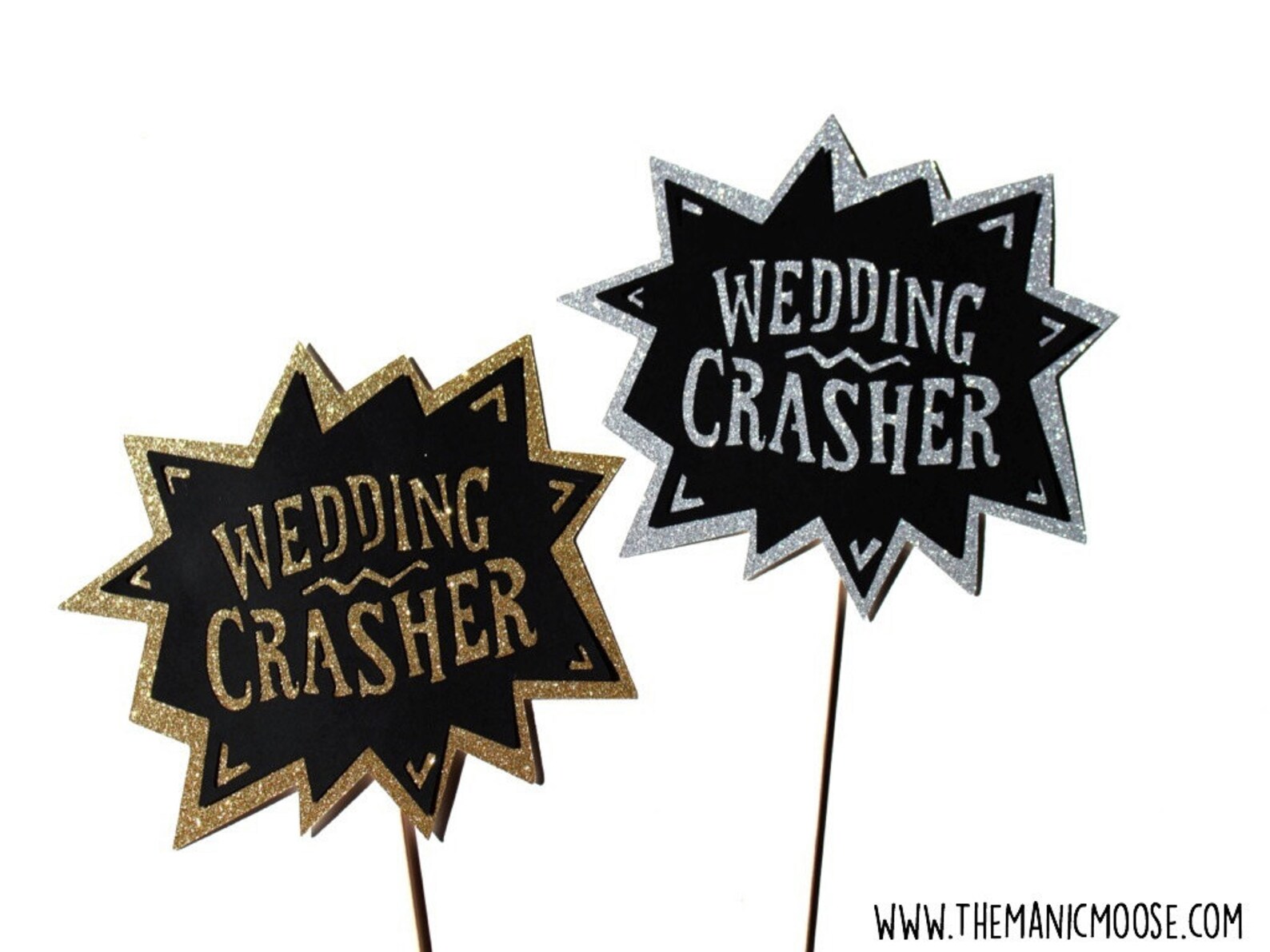 Photo Booth Props Wedding Crasher Sign You Choose Glitter | Etsy