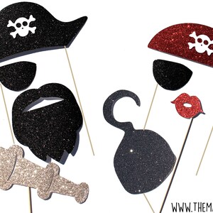 Photo Booth Props ~ DELUXE Pirate Prop Set ~ 8 Props on a Stick ...