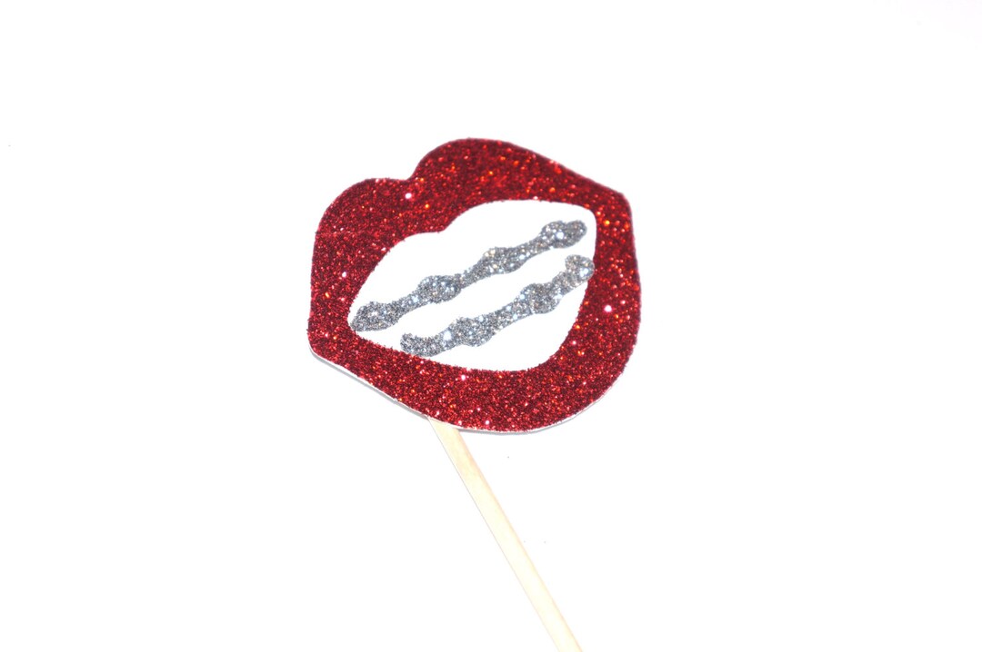 Braces Photo Booth Prop - Ruby Red Glitter Lips Photo Booth Props ...