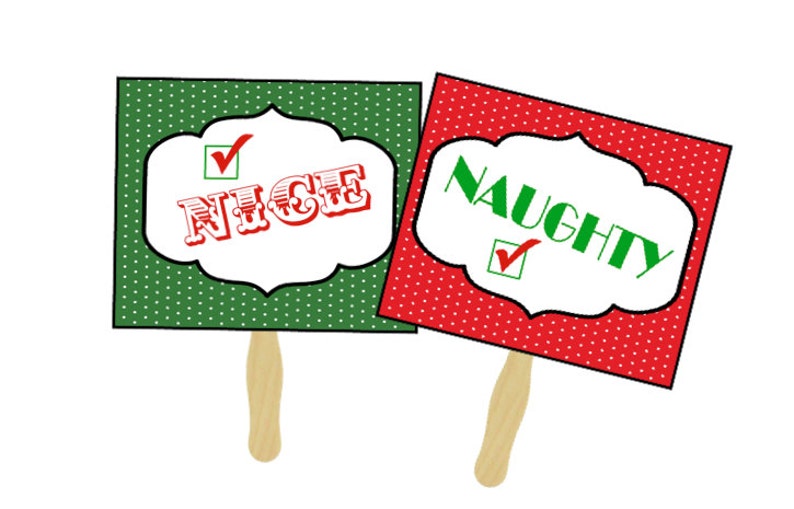 Naughty and Nice Photo Prop Signs Christmas Photo Props - Etsy