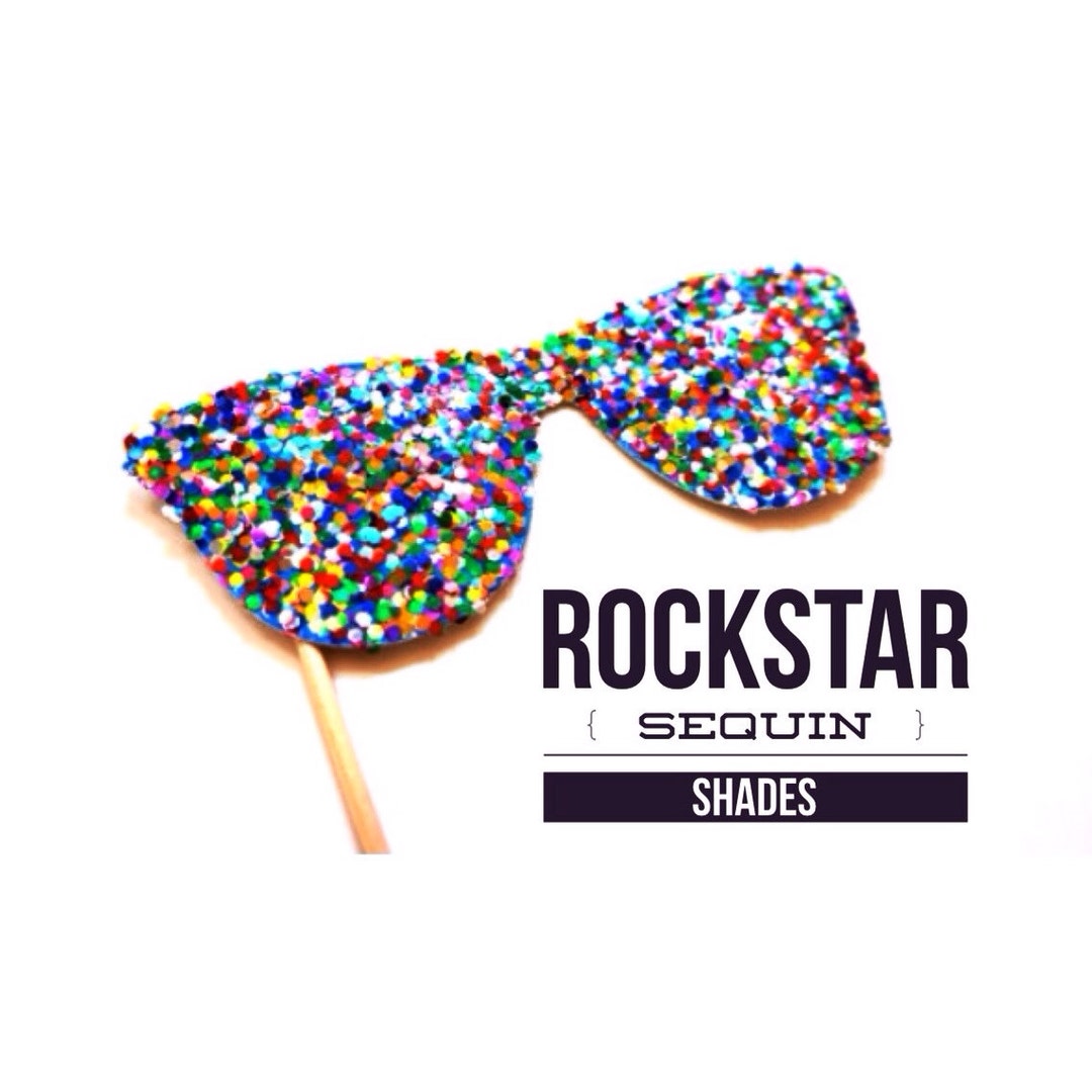 Photo Booth Props - Rockstar Sequin Glitter Sunglasses - Birthdays ...