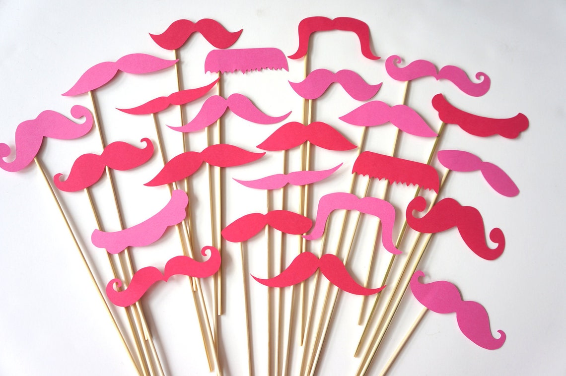 Photo Booth Props Mustache Bash Set of 24 Mustaches on a - Etsy