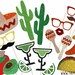Photo Booth Props - DELUXE 22 Piece Prop Set With GLITTER - Cinco De ...