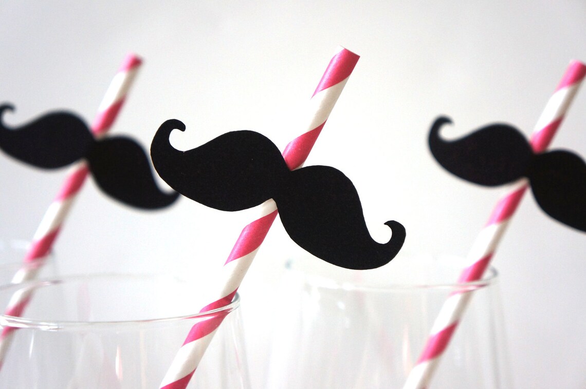 Bachelorette Party Props Mustache Straw Props Set of 10 - Etsy