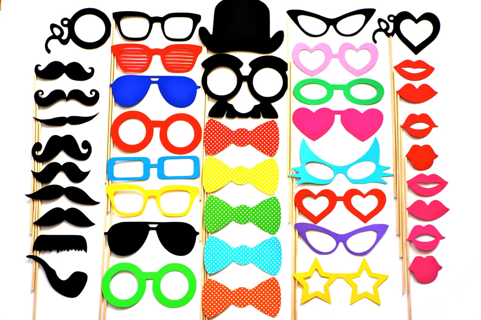 Wedding Photo Booth Props 42 Piece Party Prop Set - Etsy