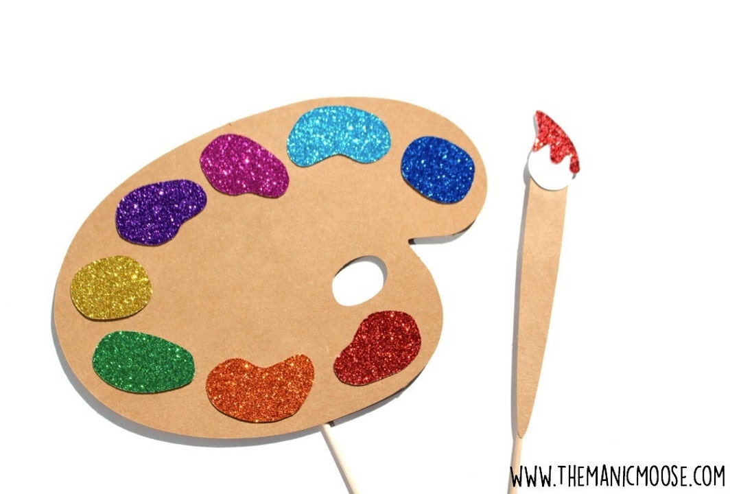 Photo Booth Props - Paint Palette and Paint Brush - Set of 2 Photobooth ...