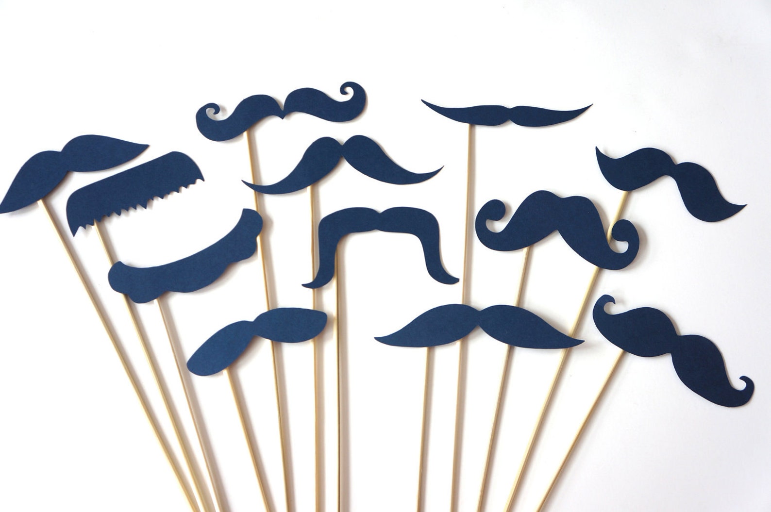 Photo Booth Props Mustache Bash Set of 12 NAVY Mustaches - Etsy