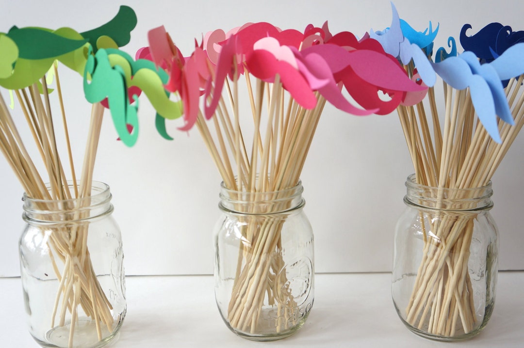 Photo Booth Props - Mustache Bash - Set of 36 Mustaches on a Stick ...