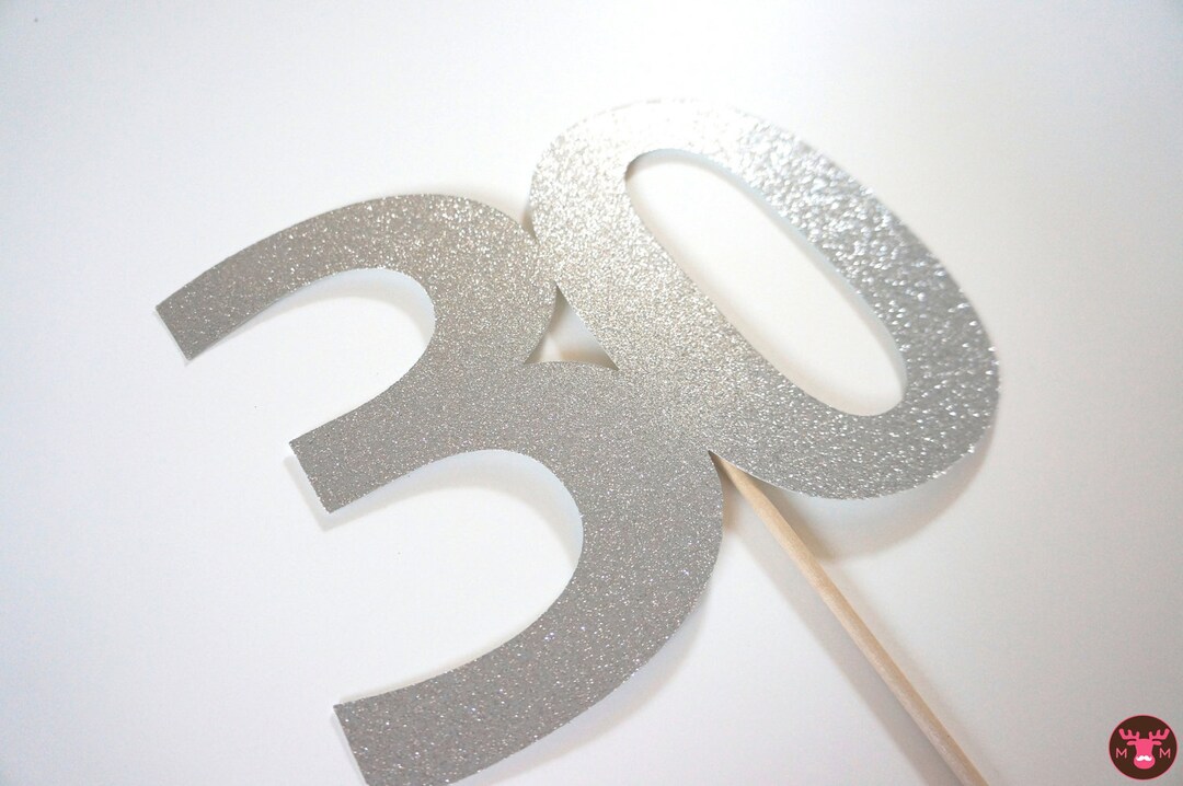 Photo Booth Props - GLITTERY 30 on a Stick - You Choose Color - 30th ...