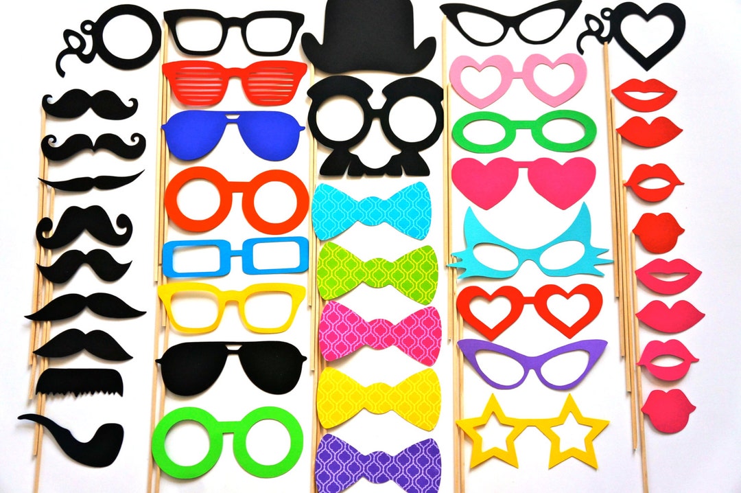 Wedding Photo Booth Props 42 Piece Party Prop Set Photobooth Props ...