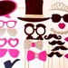 Fancy Photo Booth Prop Set Hot Pink and Silver Edition 21 - Etsy