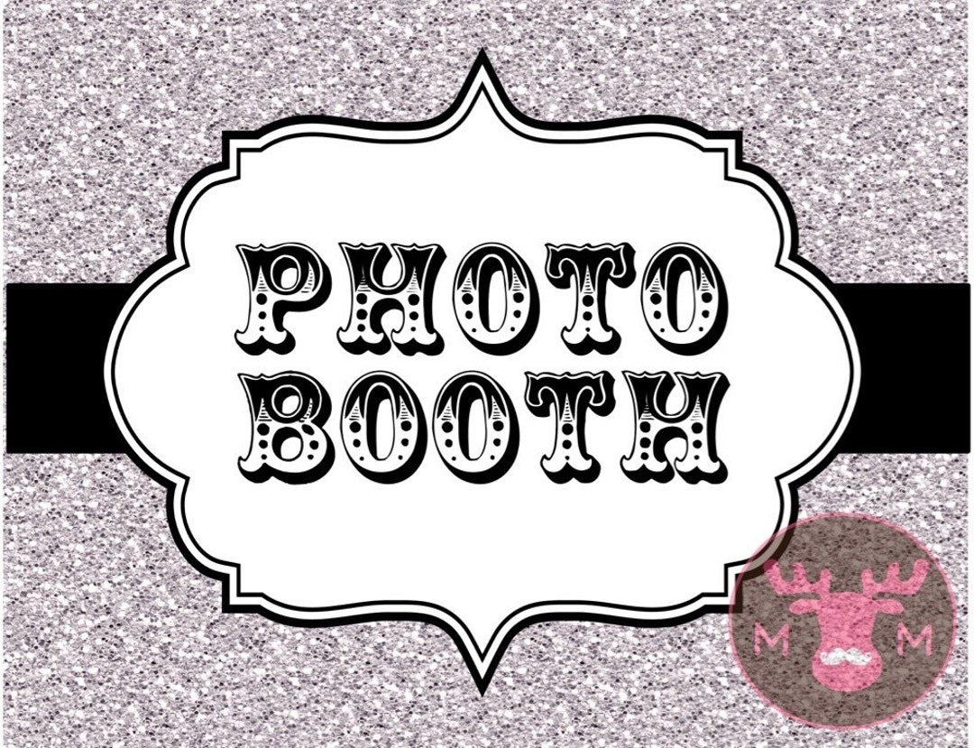 INSTANT DOWNLOAD - Photo Booth Sign, Silver Glitter - Great Gatsby ...