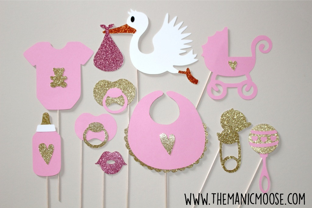 Baby Shower Props Baby Girl Photo Props Set of 10 Glitter | Etsy