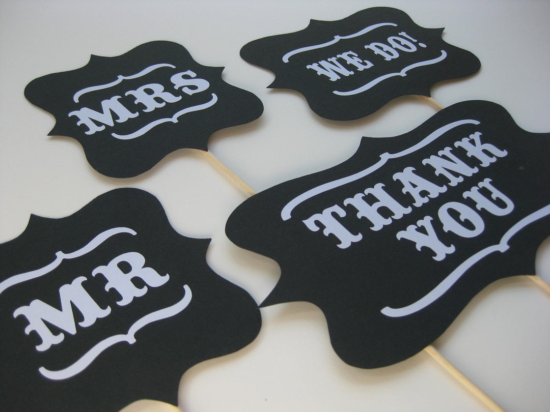 Wedding Signs Ultimate Kit - Photo Booth Props - Set of 4 - Photobooth ...