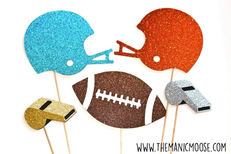 Football Photo Booth Props GLITTER Football Props You - Etsy