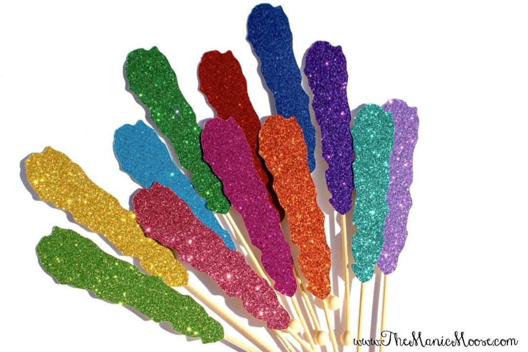 Photo Booth Props - Set of 12 GLITTER Rock Candy Props - Birthdays ...
