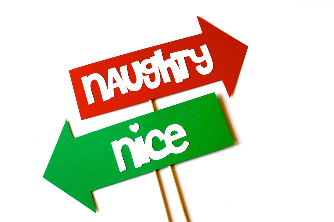 Holiday Props - Naughty and Nice Arrows - Naughty or Nice Signs - Etsy