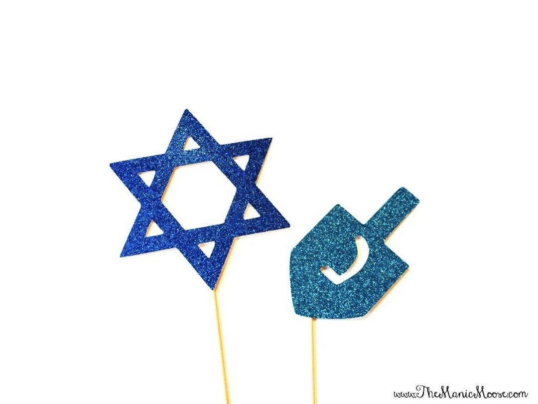 Hanukkah Photo Booth Props Glitter Photo Props 2 Piece Set GLITTER ...