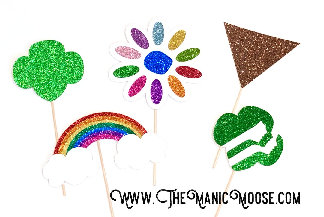 Girl Scout Photo Booth Prop Set - 5 Piece Glitter Set - Girl Scouts ...