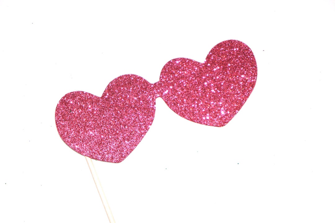 Photo Booth Props - Valentine's Day Heart Glitter Glasses - Etsy