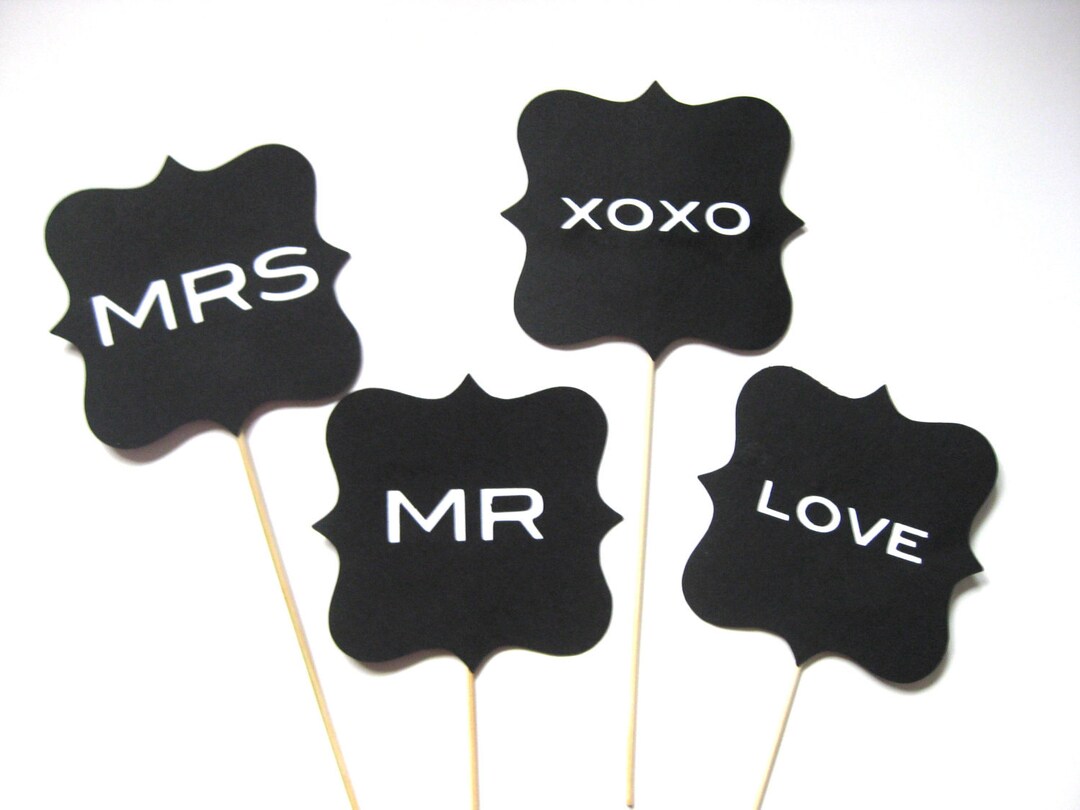 Photo Props - Wedding Signs - 4 Piece Set - Photo Booth Props - Etsy