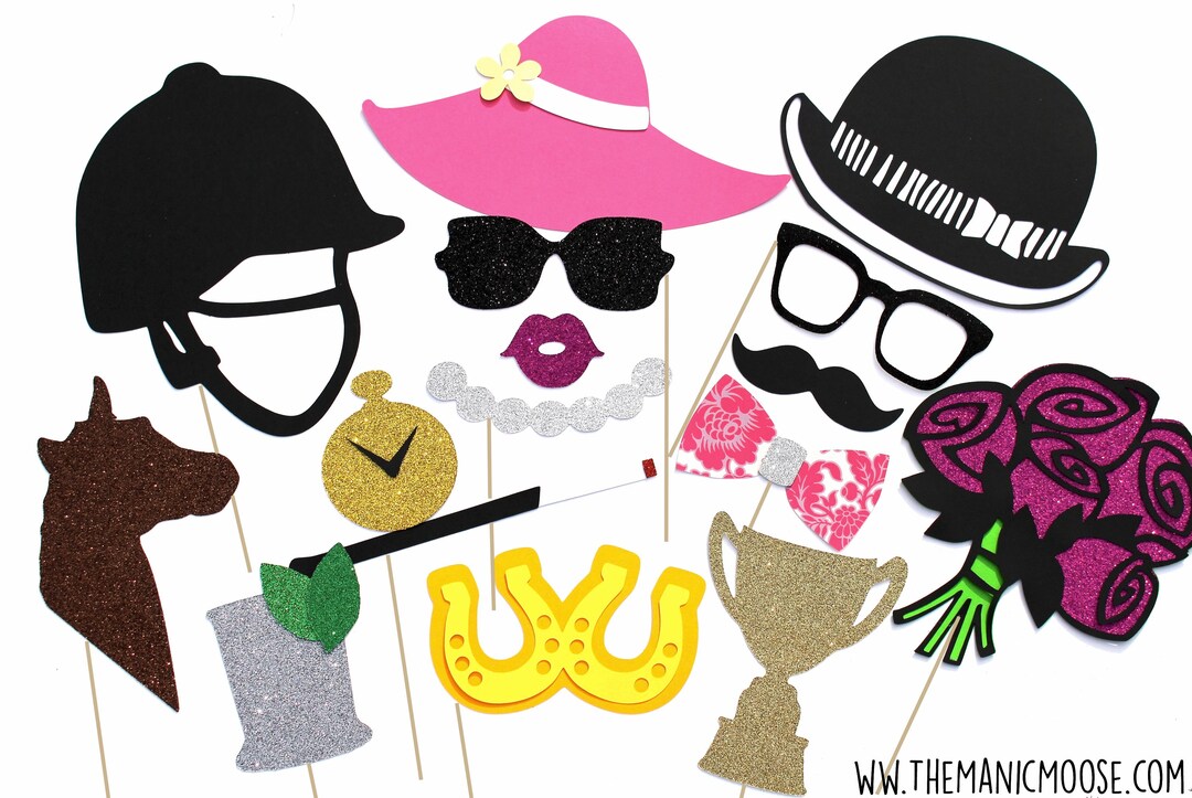 Kentucky Derby Photo Booth Prop Set 16 Piece Prop Set Pink Version ...