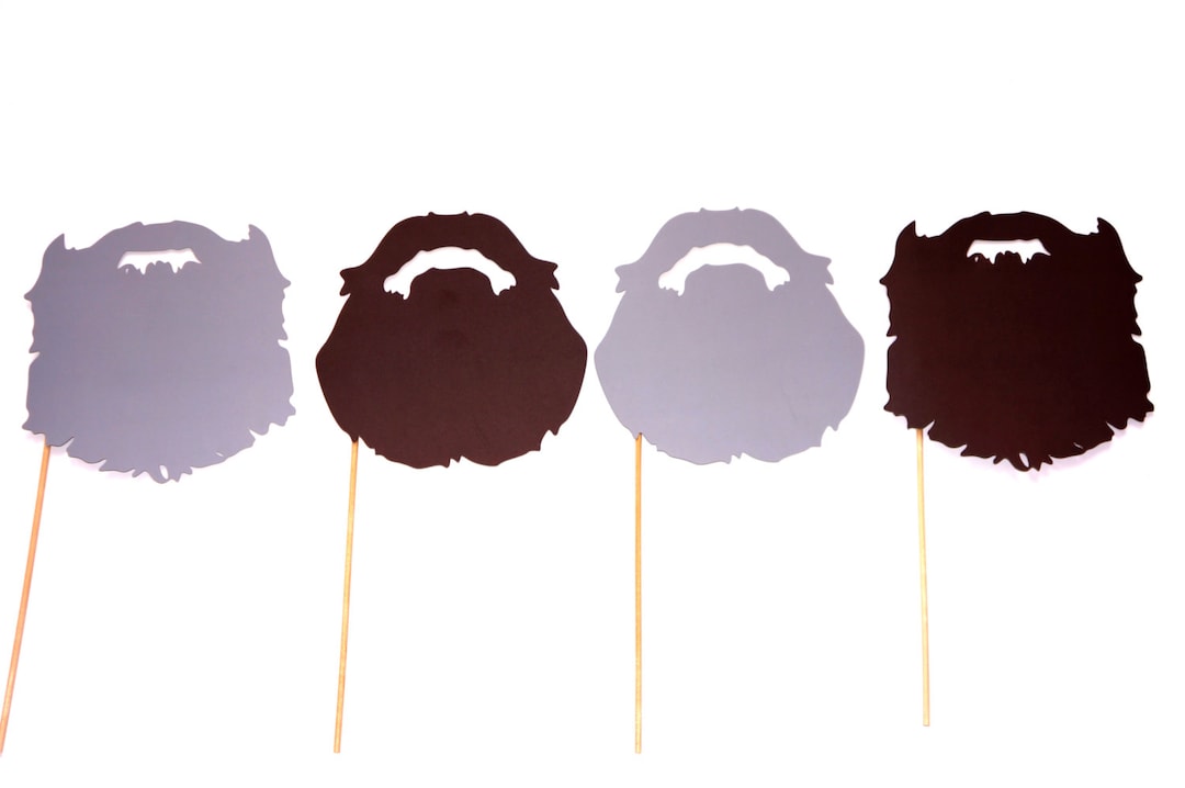 Set of 4 Beards - Beard on a Stick Props - Birthdays, Weddings, Parties ...