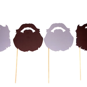 Set of 4 Beards - Beard on a Stick Props - Birthdays, Weddings, Parties ...