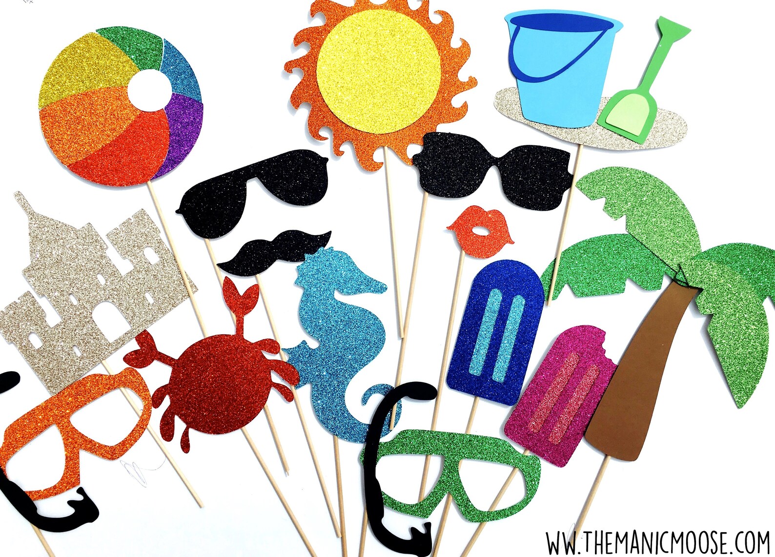 DELUXE Beach Photo Booth Props Set of 15 Summer Pool Party - Etsy