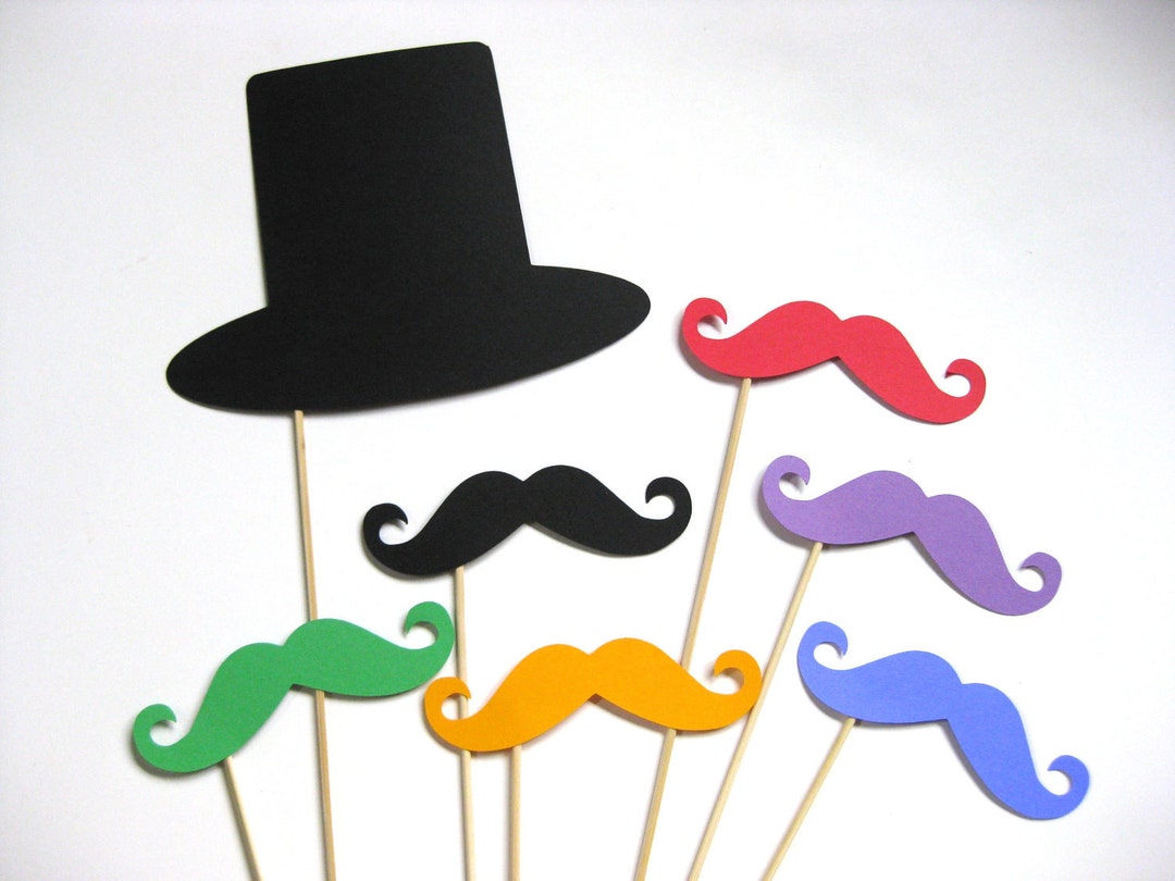 Photo Booth Props - 7 Piece Set - Colorful Photobooth Props Party Props ...