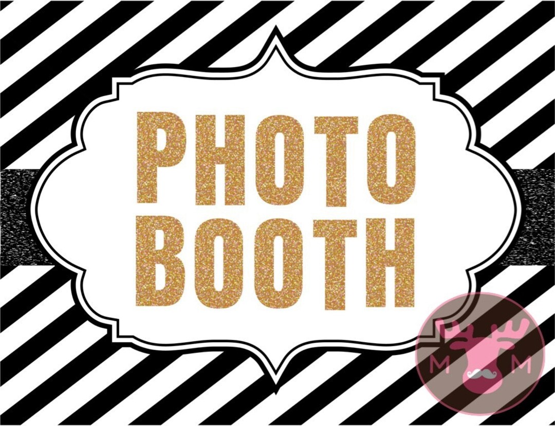 INSTANT DOWNLOAD - Photo Booth Sign, Black & Gold - Great Gatsby ...