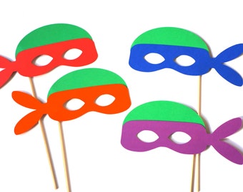 Photo Booth Props Set of 4 Ninja Masks | Etsy